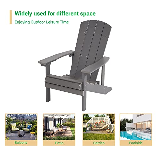 SANLUCE Adirondack Chairs Weather Resistant for Patio Garden, Backyard, Patio and Indoors, Charcoal