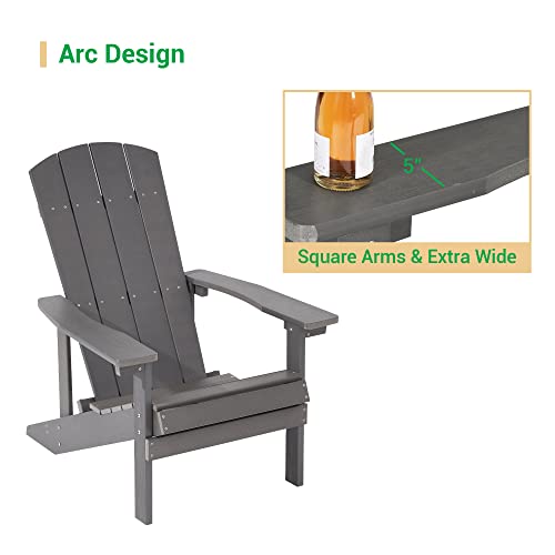 SANLUCE Adirondack Chairs Weather Resistant for Patio Garden, Backyard, Patio and Indoors, Charcoal