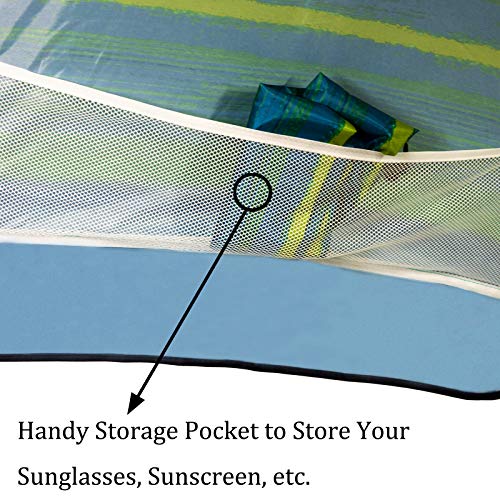 Ogrmar 7FT Beach Umbrella with Sand Anchor & Carry Bag, Portable Outdoor Windproof Sun Umbrella Sun 50+ Protection Umbrella with Push Button Tilt & Air Vent (Green Stripe)