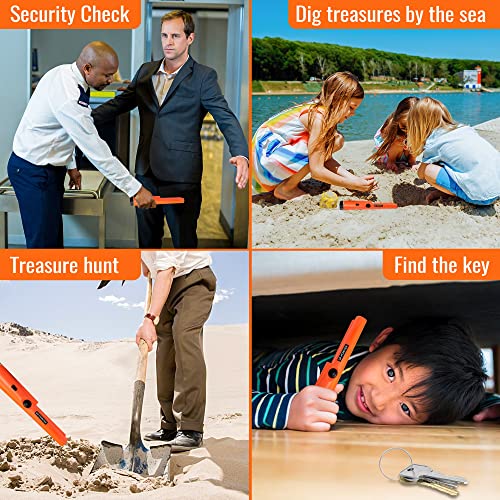 Metal Detector Pinpointer, Professional Waterproof Handheld Pin Pointer Wand, Portable Treasure Finder Pinpointing Probe LED Buzzer Vibration Sound with 9V Battery