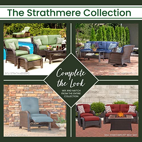 Hanover Strathmere Outdoor Luxury Recliner, Rich Brown/Crimson Red