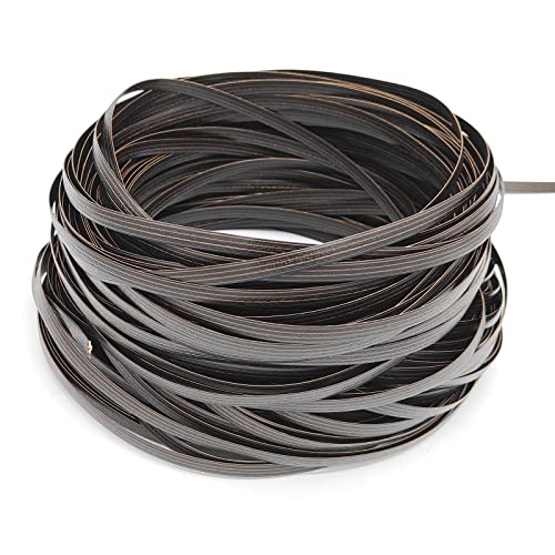 RNY 200 feet Coffee Polyethylene Plastic Rattan Wicker for Repair Rattan Chair Table (Dark Coffee with Brown Stripes)