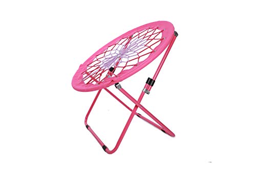 Camp Field Camping and Room Bungee Folding Dish Chair for Room Garden and Outdoor (Pink)