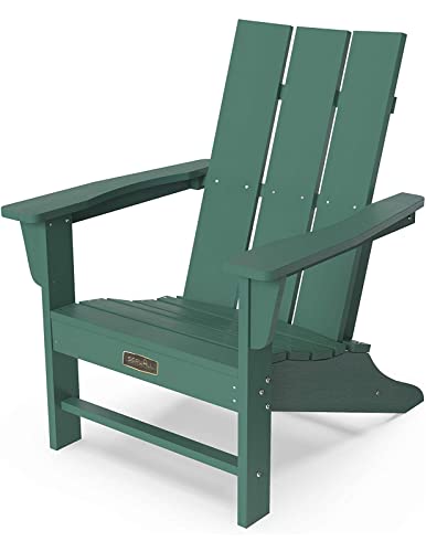 SERWALL Adirondack Chair Oversized Outdoor Fire Pits Chair Weather Resistant-Green