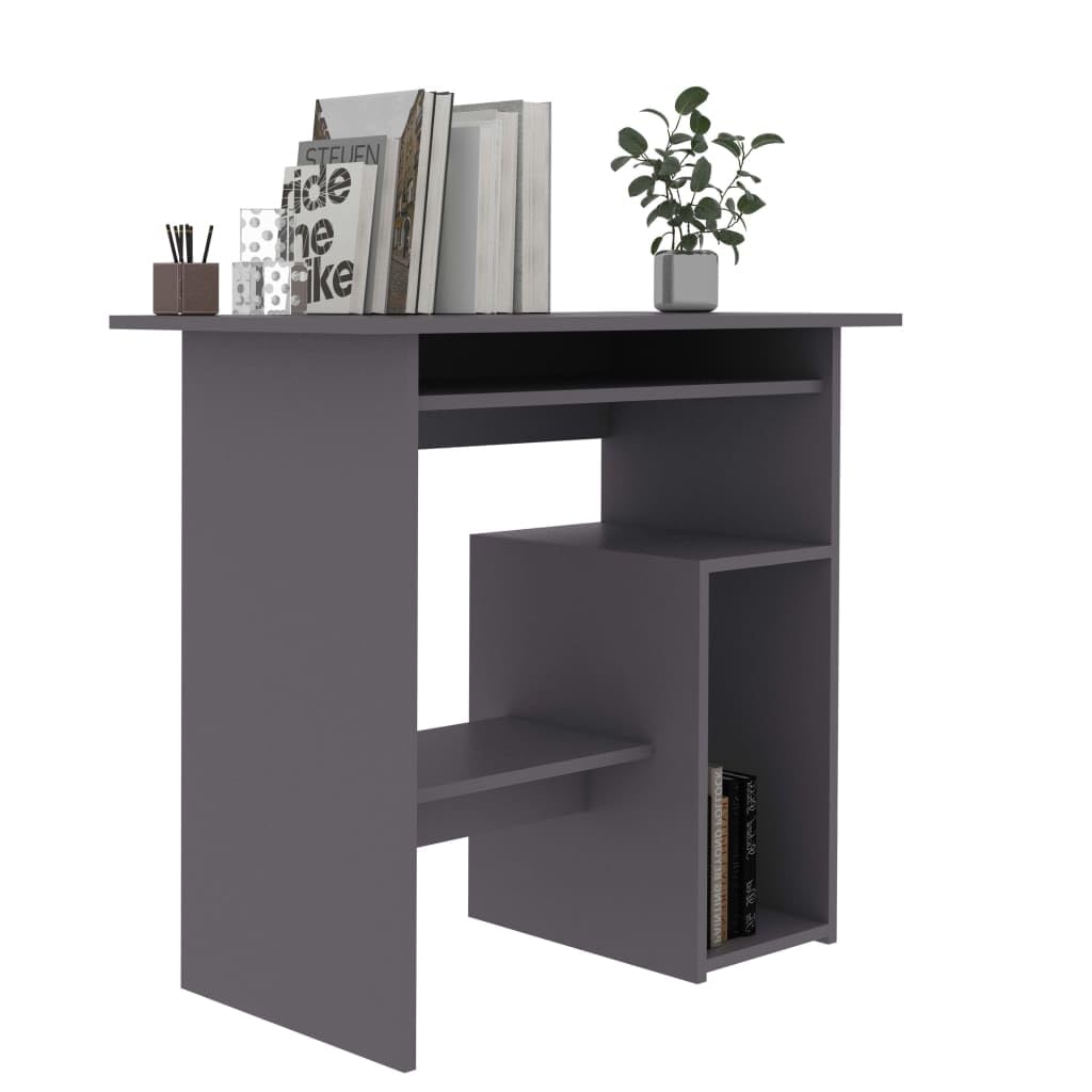 MSLAONXC Desk Gray,Computer Desk,Office Desk,Writing Table,Secretary Desk,Student Desk,Modern Simple Style,Bedroom Table,for Bedroom,Living Room,Workstation,31.5"x17.7"x29.1" Engineered Wood