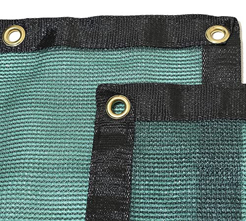 90% Green 6ft x 8ft High Density Fabric Shade Sun Shade Cloth Shade Mesh Canopy Taped Edge with Grommets for Garden Patio, 12pcs Bungee Balls Ropes Included