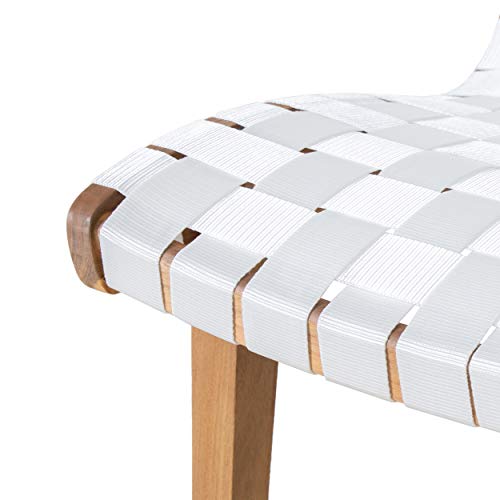Christopher Knight Home Charlotter Outdoor Lounge Chair, White + Teak