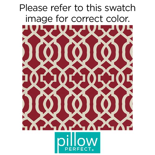 Pillow Perfect Outdoor/Indoor New Geo Red Bench/Swing Cushion, 1 Count (Pack of 1)