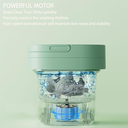 Portable washing machine foldable,Mini washer machine,8Litre large capacity Mini Washer for Underwear,Mini laundry machine suitable for Travel, RV, Camping, Home or Apartments Laundry Used (green)