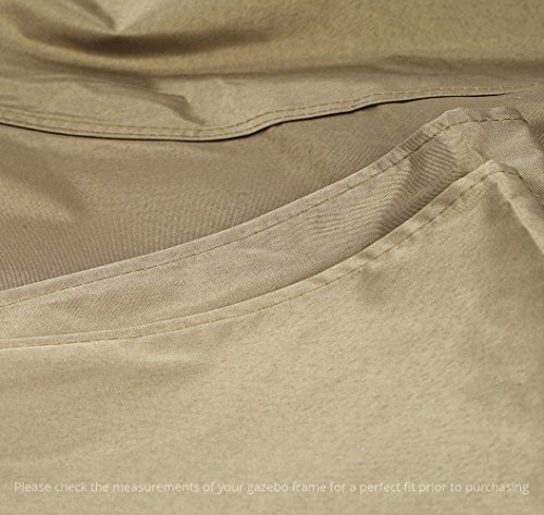 10x10 Canopy Replacement Top - Double Tier Patio Gazebo Canopy Cover - Waterproof 250g Canvas Gazebo - Beige