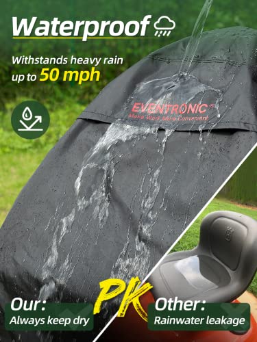 Riding Lawn Mower Cover, Eventronic 54β Riding Lawn Tractor Cover Waterproof Heavy Duty Durable (420D-polyester oxford)