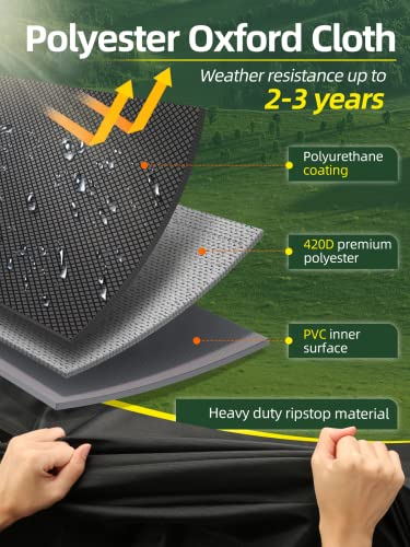 Riding Lawn Mower Cover, Eventronic 54β Riding Lawn Tractor Cover Waterproof Heavy Duty Durable (420D-polyester oxford)