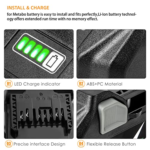 Wodeuibr 36V/18V 5.0Ah Replacement for Metabo HPT Battery,Li-Ion Battery MultiVolt 371751M 372121M BSL36A18 BSL36B18 Cordless Power Tools,5000mAh Large Capacity Battery