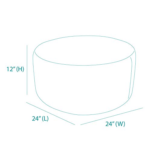 24inches Pouf Round Vanity Ottoman Seat Sofa Footrest Stool Couch Orange Durable Sturdy Heavy Duty Ergonomic Comfortable for Home Indoor Outdoor Patio Garden Backyard Poolside Living Room Bedroom Dorm