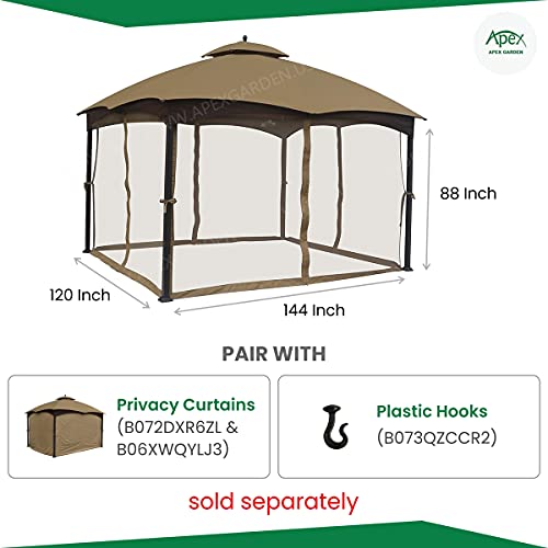 APEX GARDEN 10 Ft. x 12 Ft. Gazebo Replacement Mosquito Netting (Mosquito Net Only)