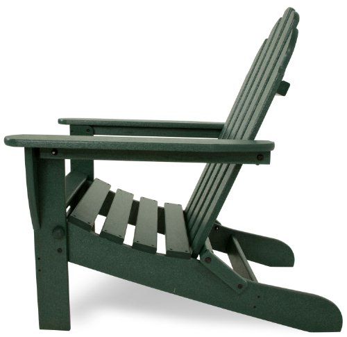 POLYWOOD AD5030GR Classic Folding Adirondack Chair, 38.5" x 31.25" x 33.5", Green