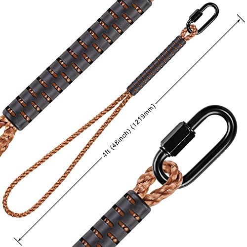 SELEWARE Hammock Straps, Tree Swing Rope, Hammock Chair Hanging Rope Kit W/Stainless Steel Carabiner Snap Hook Holds to 1000lbs, for Outdoor Playground Swings Hammock Yoga Boxing, 4 ft, 2 Pack