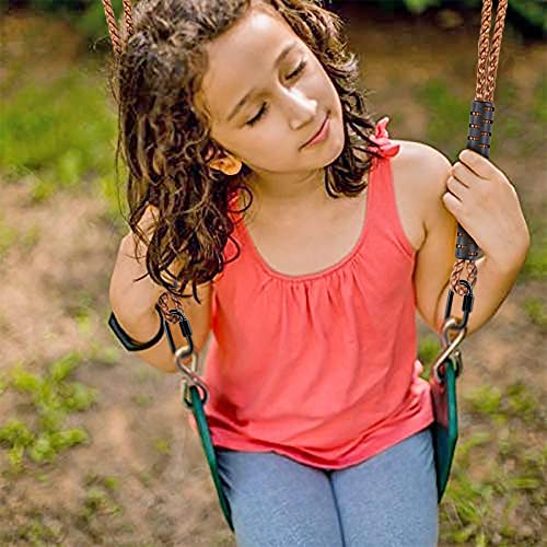 SELEWARE Hammock Straps, Tree Swing Rope, Hammock Chair Hanging Rope Kit W/Stainless Steel Carabiner Snap Hook Holds to 1000lbs, for Outdoor Playground Swings Hammock Yoga Boxing, 4 ft, 2 Pack
