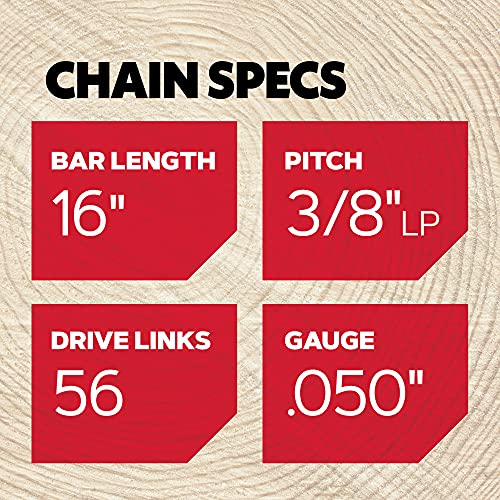 Oregon 3-Pack S56 AdvanceCut Chainsaw Chains for 16-Inch Bar -56 Drive Links – low-kickback chain fits Husqvarna, Echo, Poulan, Wen and more