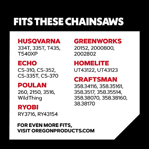 Oregon 3-Pack S56 AdvanceCut Chainsaw Chains for 16-Inch Bar -56 Drive Links – low-kickback chain fits Husqvarna, Echo, Poulan, Wen and more