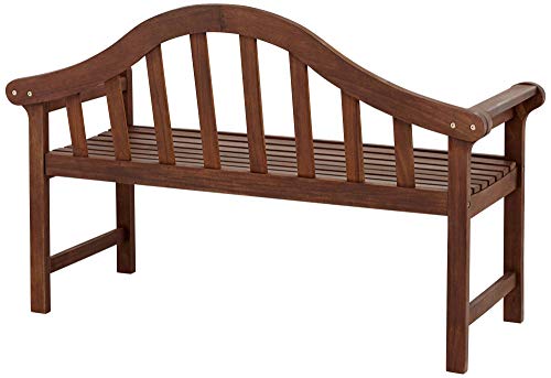 Teal Island Designs Concorde 53" Wide Dark Natural Acacia Wood Outdoor Bench