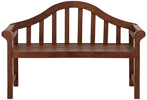 Teal Island Designs Concorde 53" Wide Dark Natural Acacia Wood Outdoor Bench