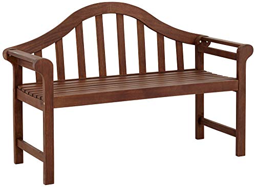Teal Island Designs Concorde 53" Wide Dark Natural Acacia Wood Outdoor Bench