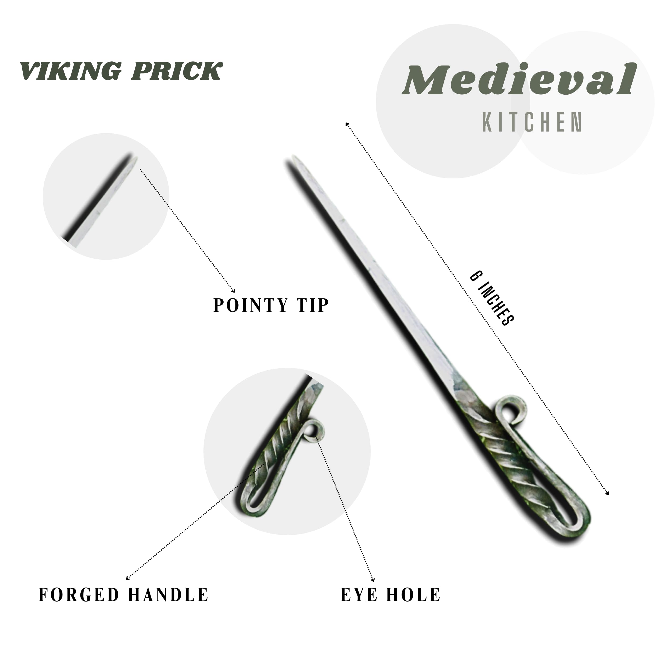 Hand Forged Medieval Eating Utensils Set with Leather Cover - 4 PCS Viking Cutlery Set Fork Spoon and Knife Set - Medieval Feasting Silverware and Flatware Set