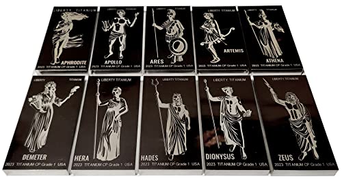 Titans Gods Lot of 10 1 Pound - 1 lb Titanium Art Bar | Greek Gods | Liberty Titanium Limited Edition