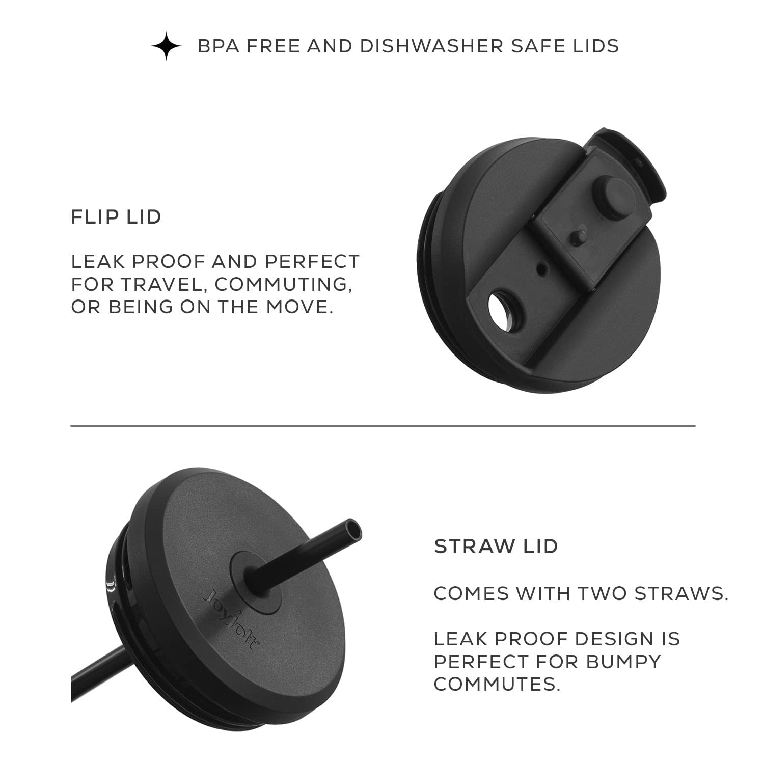 JoyJolt Vacuum Insulated 24 oz Tumbler with Lid and Straw (2 Each) Vacuum Double Wall Stainless Steel Tumbler, Copper Lined for 12Hr Hold/Cold Drinks. Leakproof Water Bottle, Tea or Iced Coffee Cup