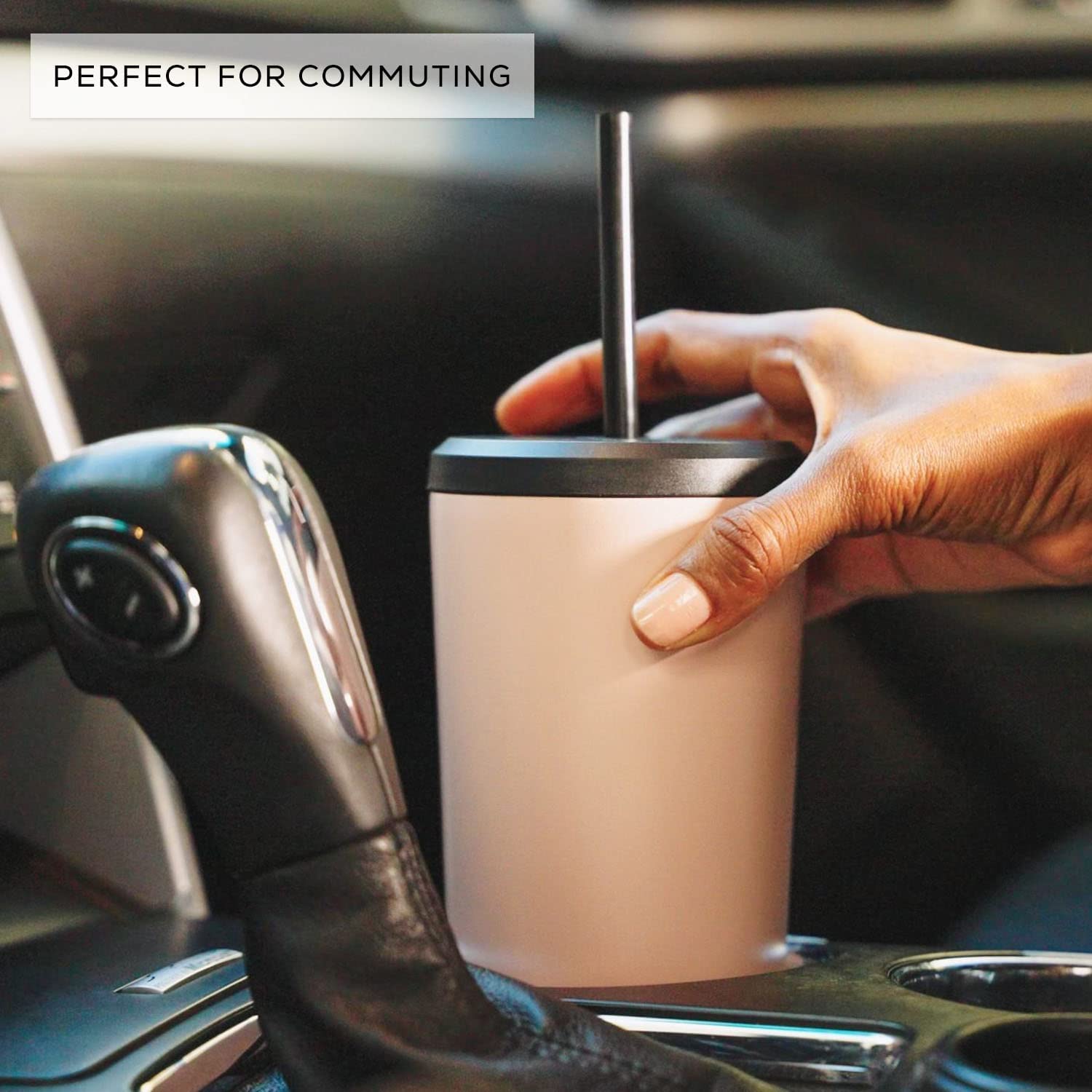 JoyJolt Vacuum Insulated 24 oz Tumbler with Lid and Straw (2 Each) Vacuum Double Wall Stainless Steel Tumbler, Copper Lined for 12Hr Hold/Cold Drinks. Leakproof Water Bottle, Tea or Iced Coffee Cup