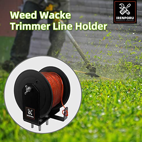 IRENPORU Adjustable Width (4.65"-9.54") Weed Wacker Trimmer Line Holder,Line Spool Rack,Supports 3 & 5 Pound Spools,with Mounting Hardware,for Landscape Trailer Organization Accessories