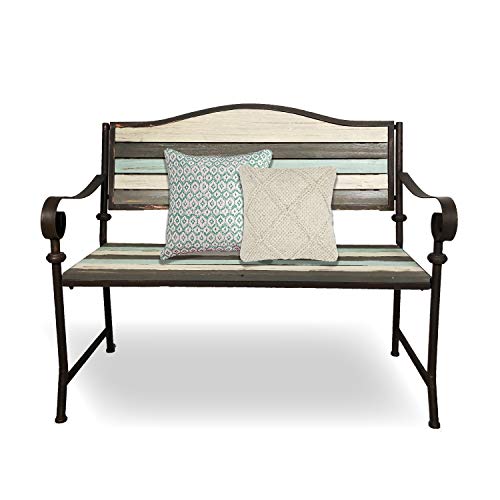 BACKYARD EXPRESSIONS PATIO · HOME · GARDEN 905148 Park Bench, Cream, Brown, Teal