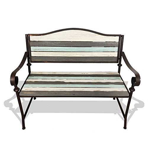BACKYARD EXPRESSIONS PATIO · HOME · GARDEN 905148 Park Bench, Cream, Brown, Teal