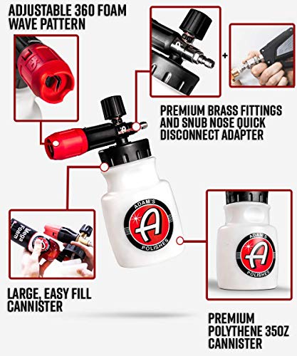 Adam's Premium Foam Cannon - Custom Snow Foam Cannon Soap Sprayer for Car Wash | Sprayer Cannister for Pressure Washer