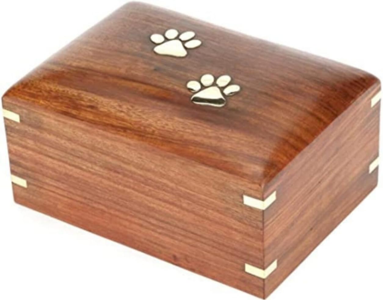 PERSONALIZED Engraved URN BOX | Handcrafted Rosewood Pet Urn for Dog Ashes | Urn Box for Pet Ashes | Brass Paw Urn Box for your loved ones (Urn Box)