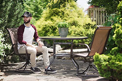Courtyard Creations Sienna Collection Round 40" Table and Four Swivel Rocker Chairs, Brown (5-Piece Set)