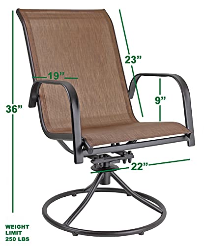 Courtyard Creations Sienna Collection Round 40" Table and Four Swivel Rocker Chairs, Brown (5-Piece Set)