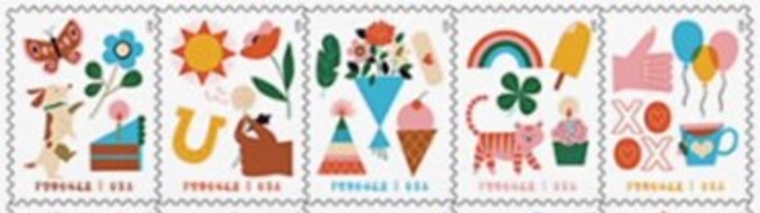 Thinking of You (2 Sheets of 20) First-Class Mail Forever Postage Stamps 2023 Scott 5803-5807