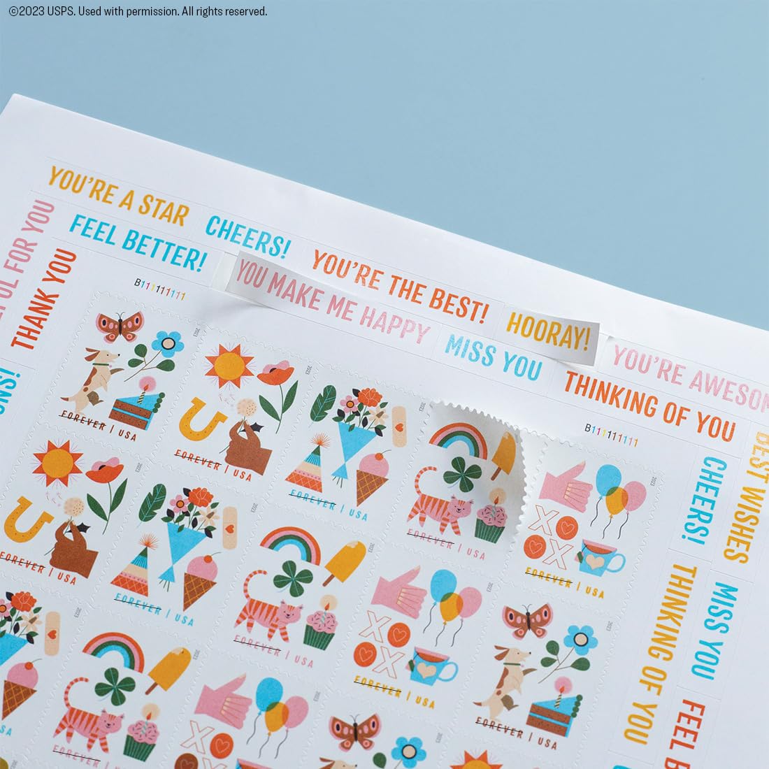 Thinking of You (2 Sheets of 20) First-Class Mail Forever Postage Stamps 2023 Scott 5803-5807