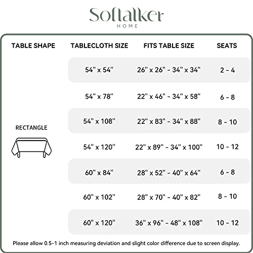 Softalker Gingham Checkered Tablecloth Square - Buffalo Plaid Farmhouse Table Cloth Waterproof Stain Resistant Washable Polyester Table Cover for Outdoor, Camping, Picnic - Black, 54 x 54 Inch