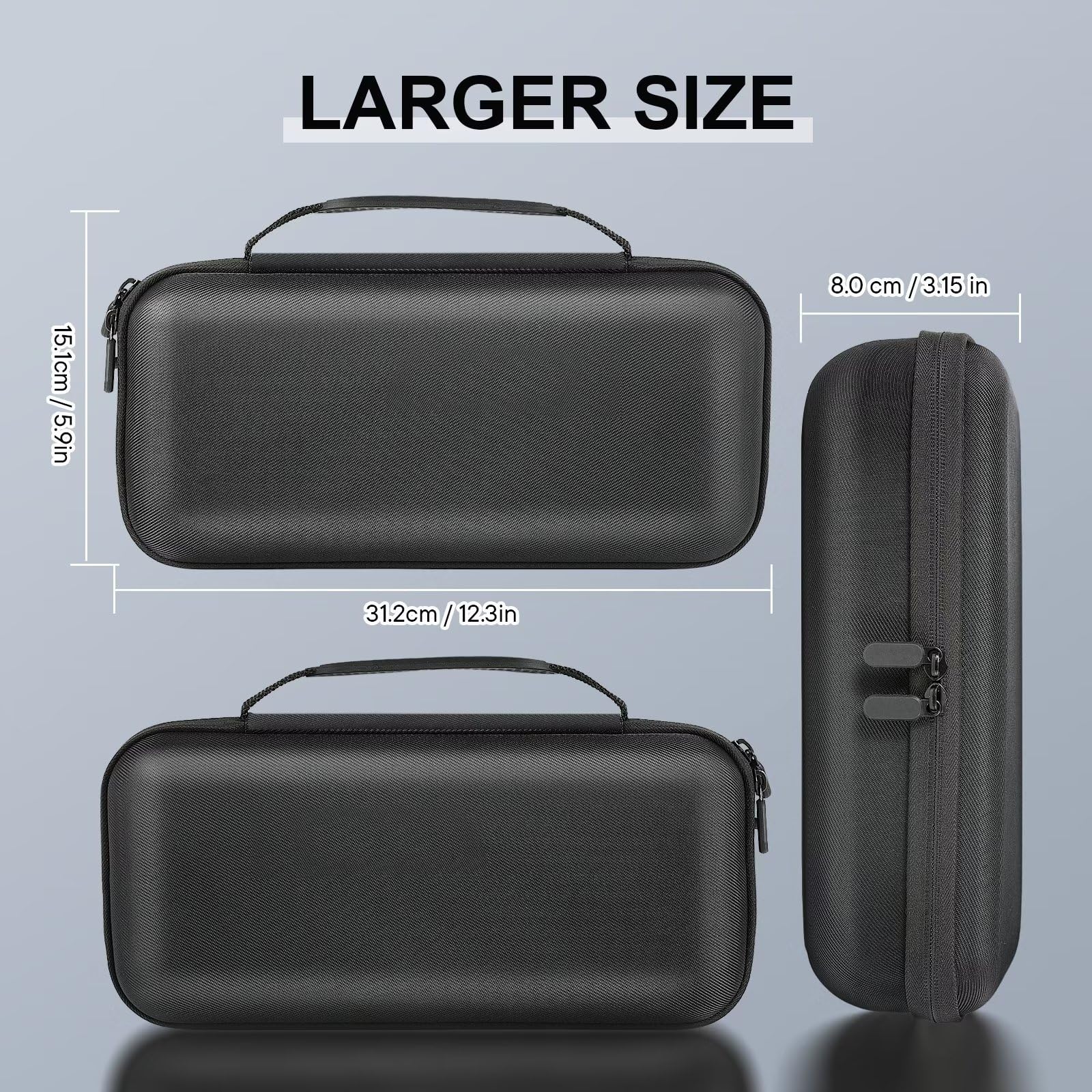 Gepicest Rog Ally Case Compatible with ASUS Rog Ally Handheld Console Gaming Accessories Carrying Bag Fit Original Charger Dock w/ Hard EVA Game Console Stand 2023 Traveling Storage Case-Flat Black