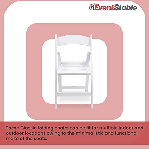 EventStable Titan PRO Resin Folding Chair - Indoor/Outdoor Lightweight Folding Chair - Slatted seat Folding Chair for Weddings Parties Events - 100 Pack