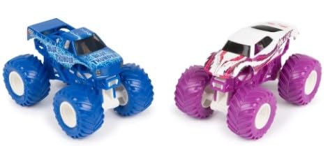 Monster Jam 2023 Official 1:64 Scale Diecast Truck 2-Pack (Series 25 Blue Thunder vs FullCharge Full Charge)