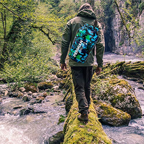 PERMIAN Portable Cooler Bag Roll Top, Camouflage, Insulated, 15L Foldable, Waterproof Dry Bag for Boating/Fishing, Cooler Backpack for Camping/Hiking, Leakproof, Floating Cooler for Kayaking - Camo