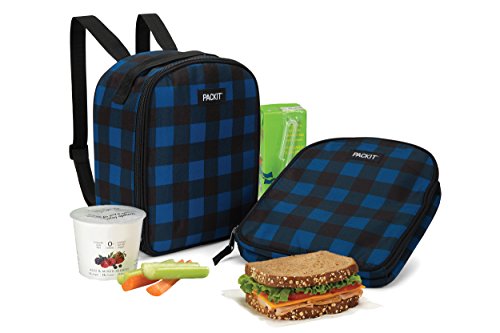 PackIt Freezable Upright Backpack, Navy Buffalo