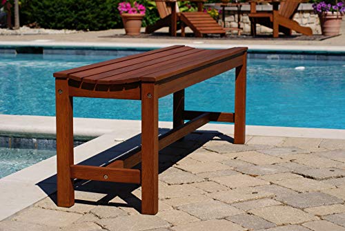 Outdoor Interiors 60404 3 Person Backless Eucalyptus Bench
