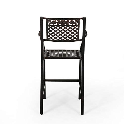 Christopher Knight Home Athena Outdoor 29" Aluminum Barstool (Set of 2), Copper Finish