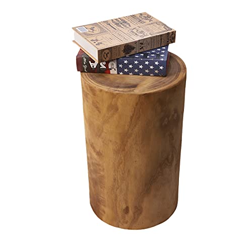 Athaliah Wooden Tree Stump Stool,Decorative Garden Stool Wood Stump Table Round Side Table Wood End Table,Rustic Vintage Table for Living Room Bedroom Balcony Family and Office 19.25" Tall