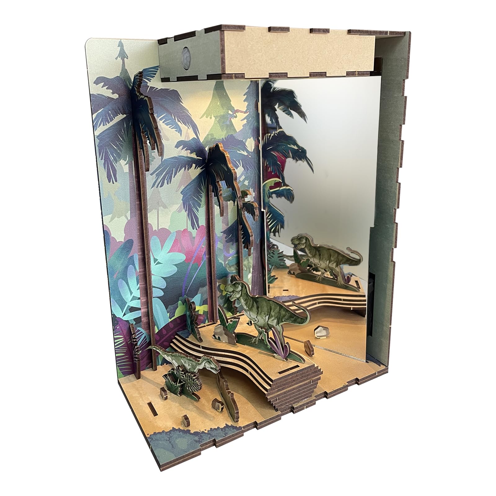 DESMOND 3D Book Nook kit, Forest World Epic Dragons DIY Miniature Dollhouse Kit Bookshelf Insert Personalized Assembled Bookends Wooden Puzzle Miniature Kit